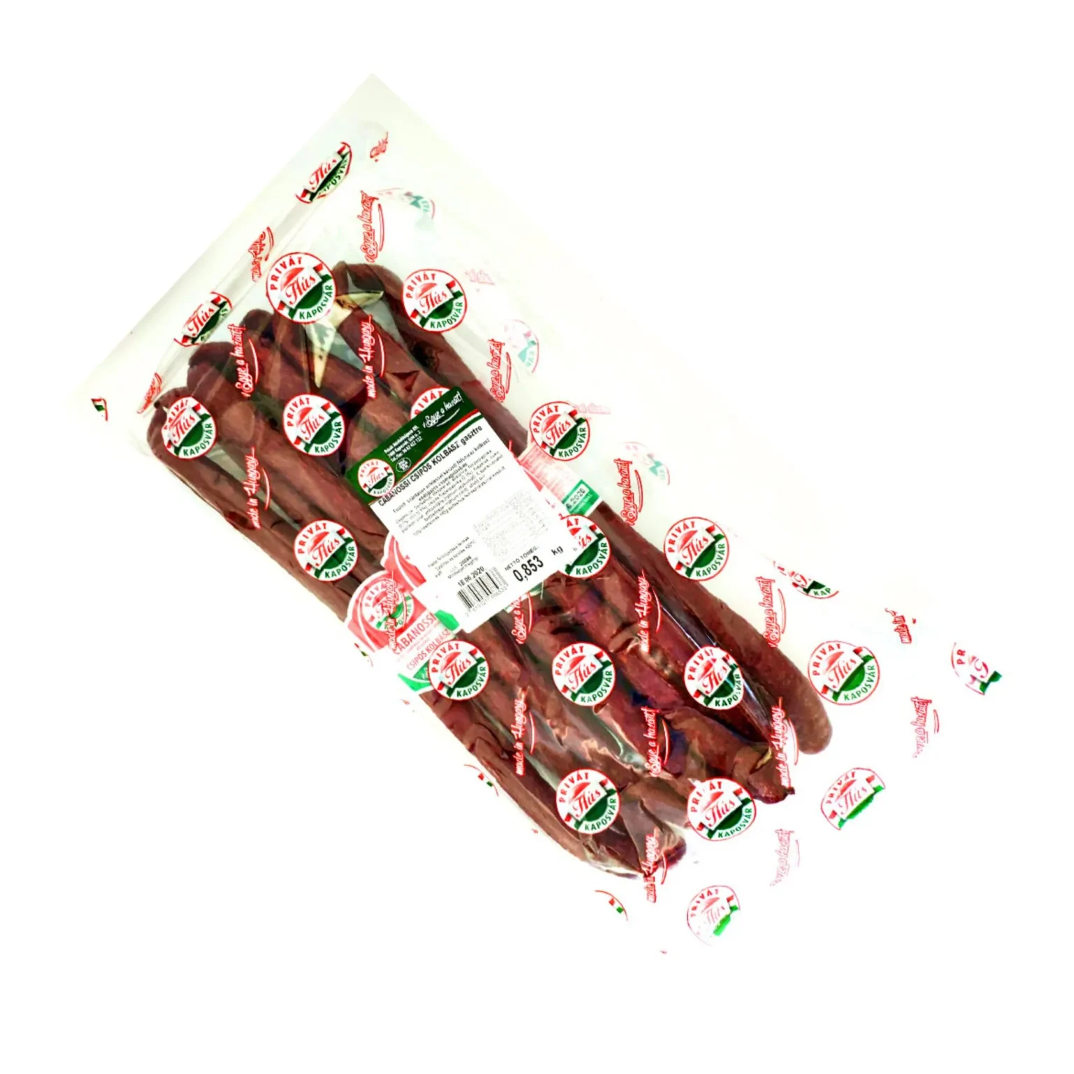 Hungarian Cabanossi HOT Thin Sausage - Csípős Cabanossi Kolbász 2kg ...