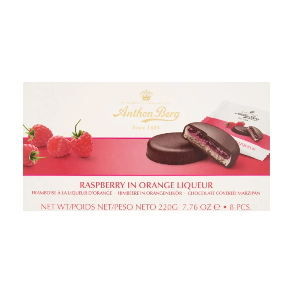 6x Anthon Berg Chocolate Covered Marzipan Dessert Raspberry in Orange ...