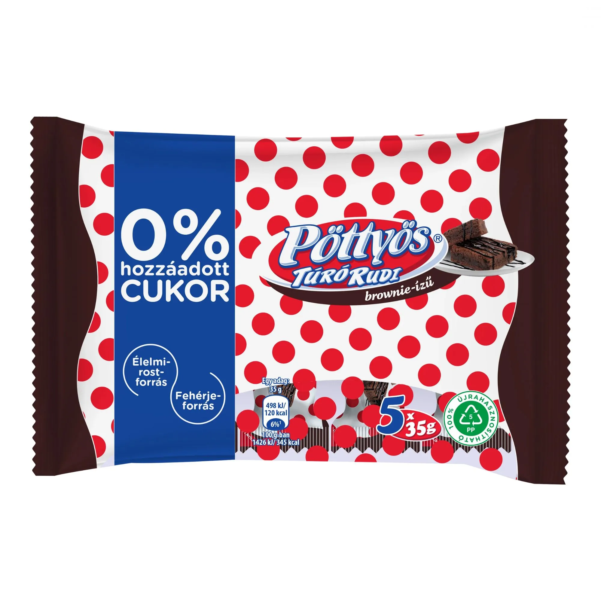 85x Pöttyös Túró Rudi Brownie Flavor 0% Added Sugar 35g / 1.2oz ...