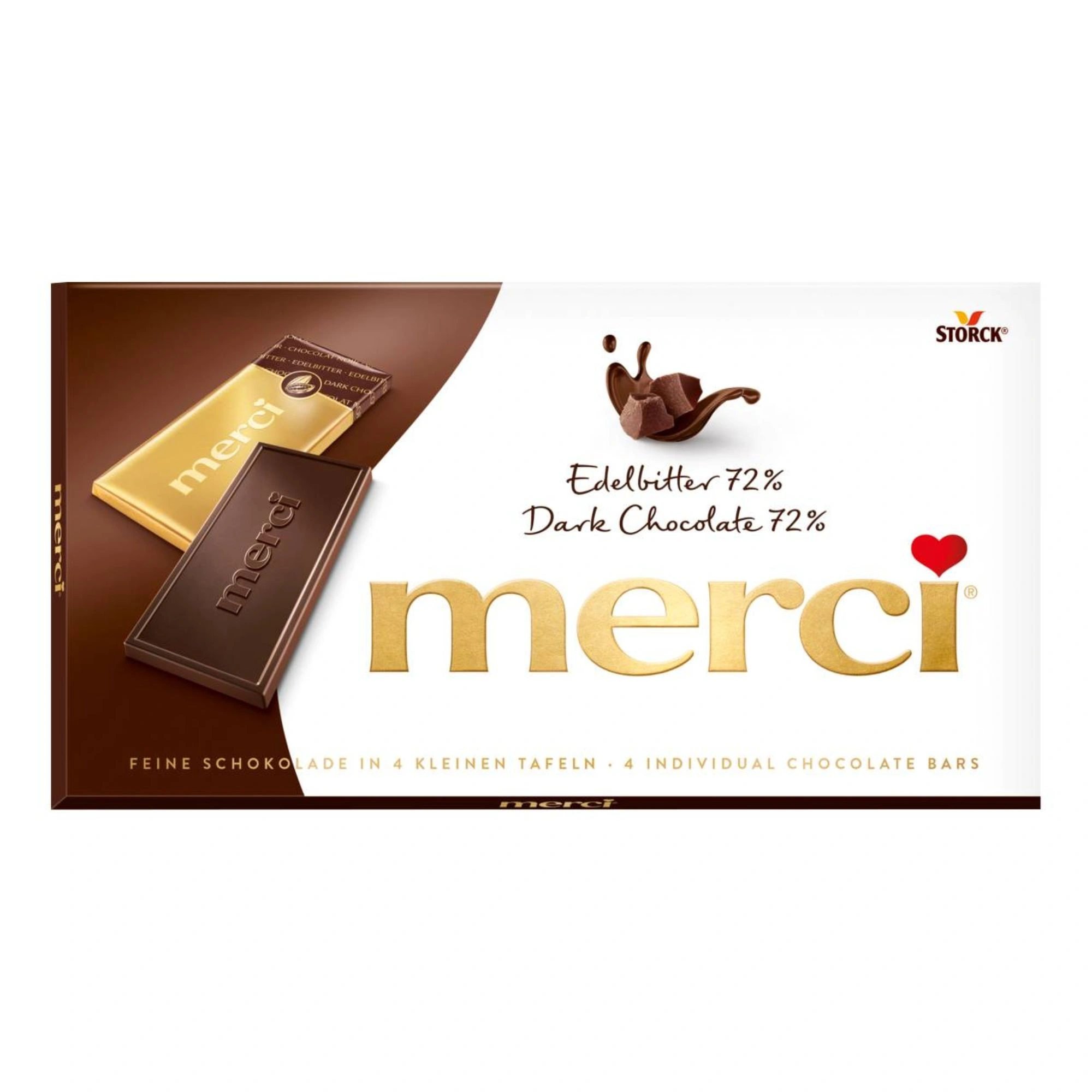 15x Merci Dark Chocolate Bar 72% 100g / 3.53 oz - European Products Store