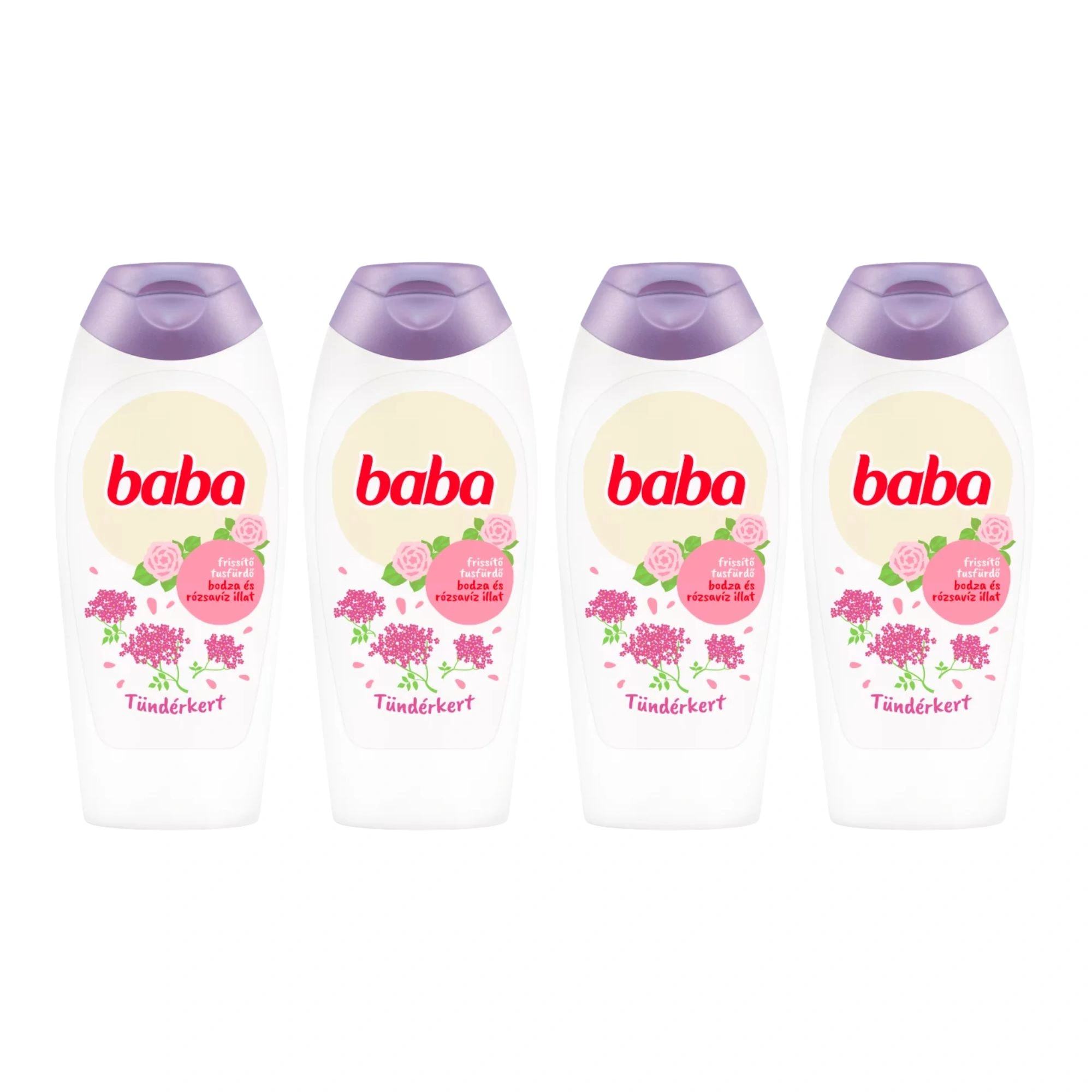 4x Baba Shower Gel with Elderflower and Rose Water 400ml / 13.5 fl oz ...